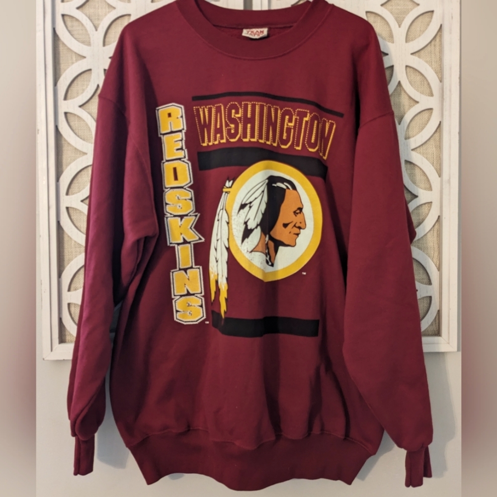 Vtg Washington Redskins Spellout Pullover Sweatshirt - Gem
